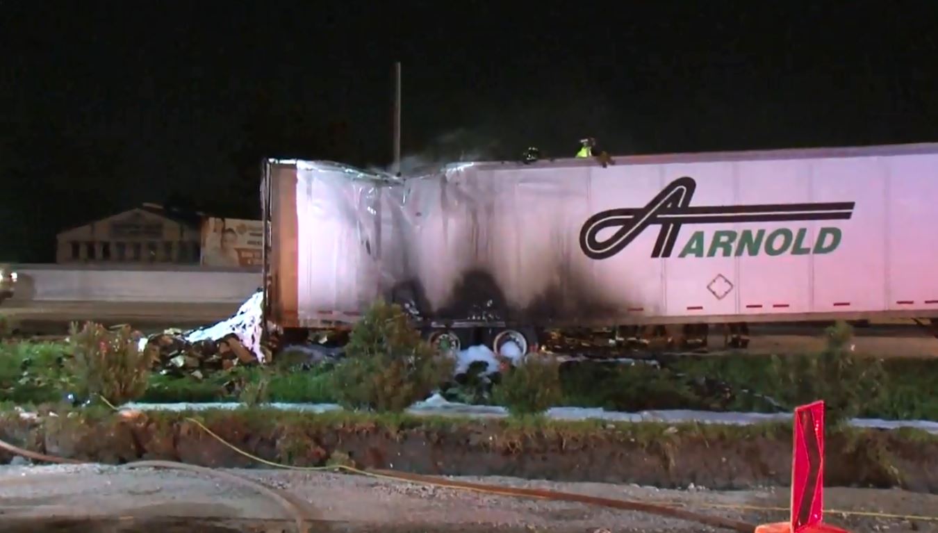 Cargo 'like a burning onion' in big rig fire on North Loop
