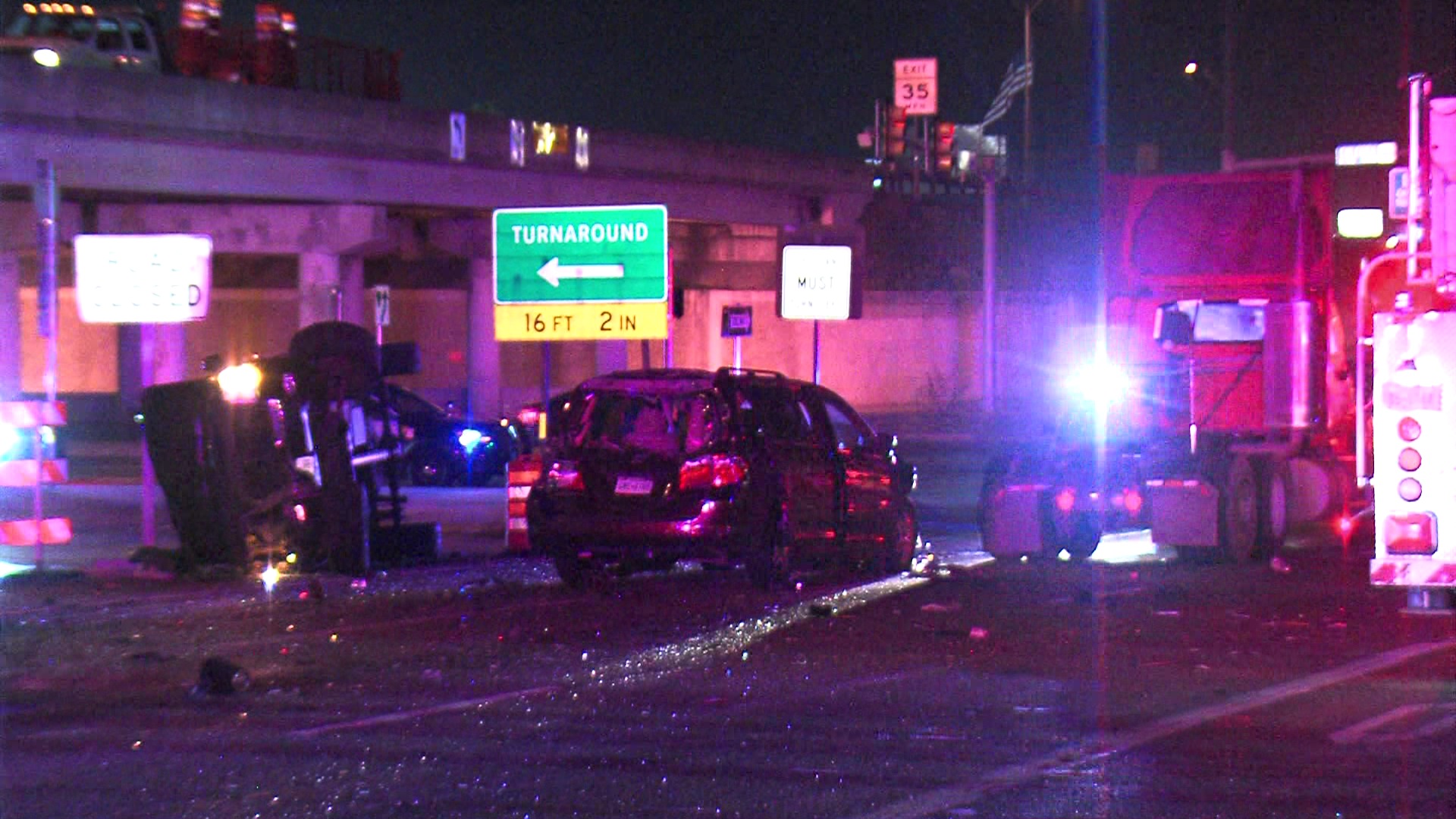 Multiple Hospitalized After Chain Reaction Crash Ends In Pickup Truck
