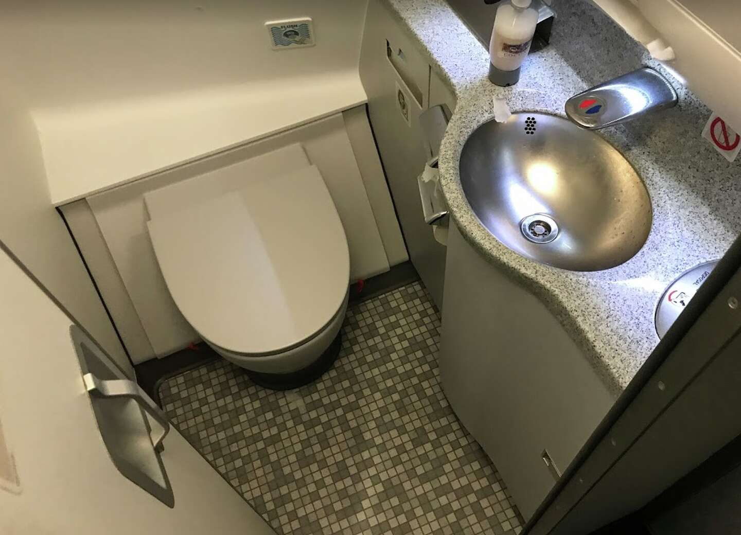 Airplane toilet seats: Up or down?