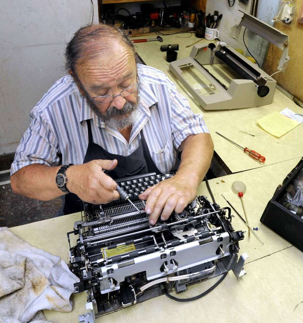 Typewriter repairman still keeping busy
