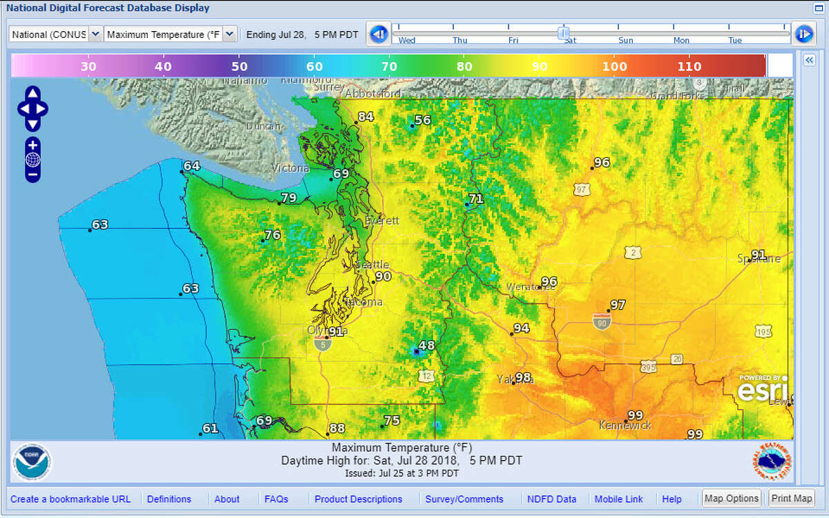 Seattle strikes 5th July day above 90 degrees -- one of five such ...