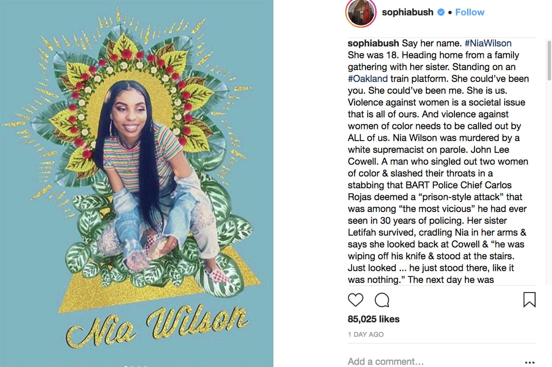 Steph Curry dedicates showcase game to Nia Wilson, invites her family