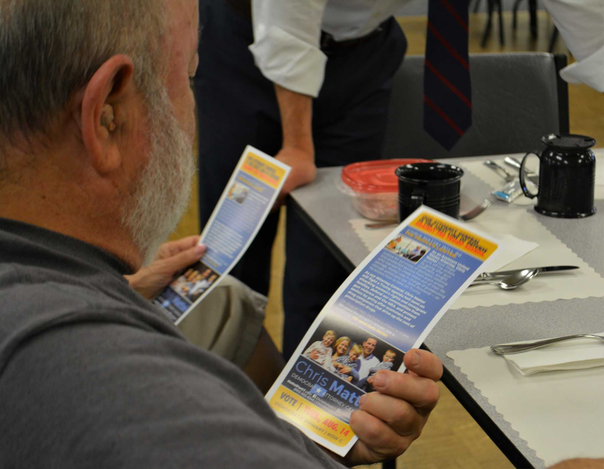 Attorney general candidate Chris Mattei stumps at Torrington senior center