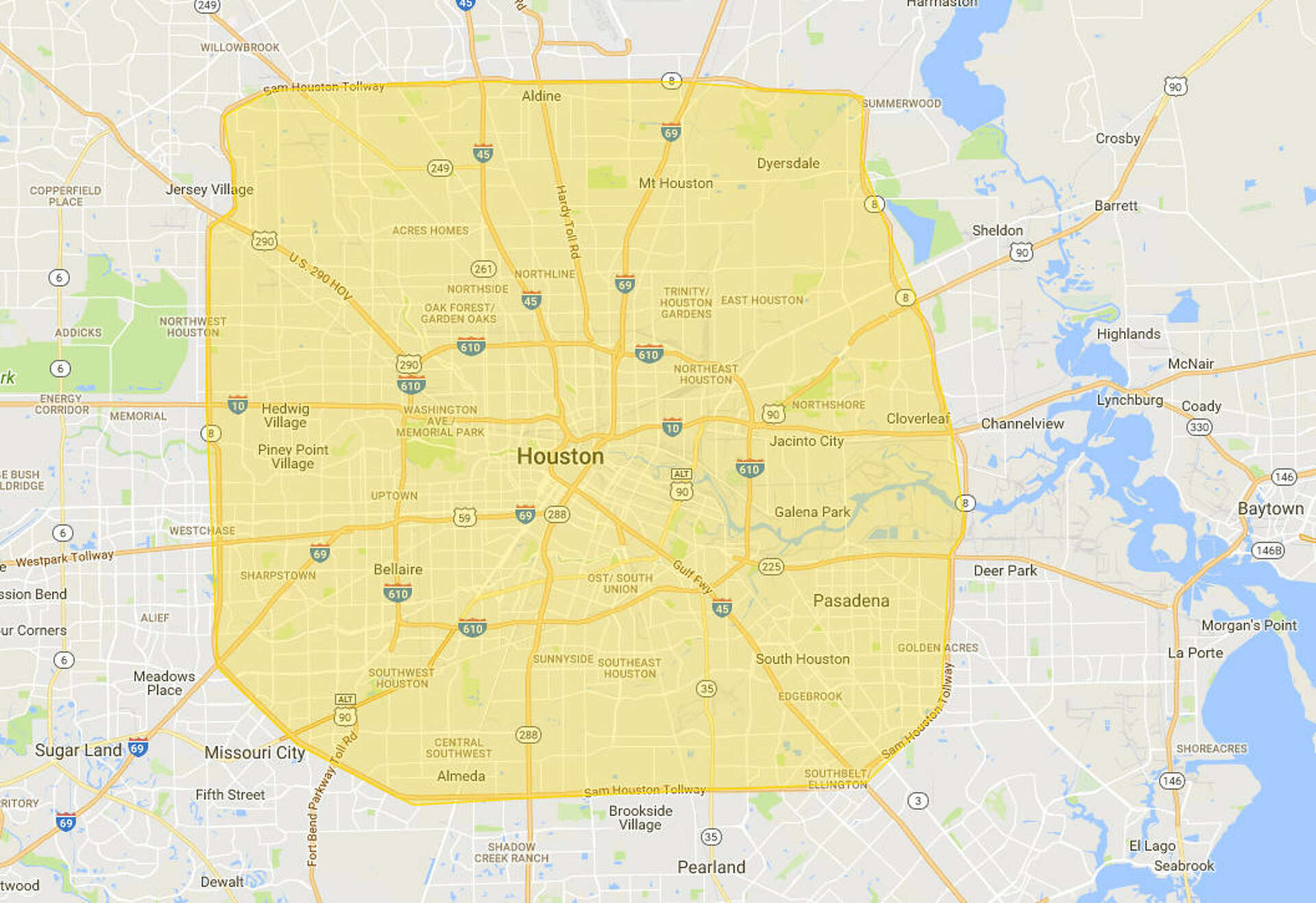 Map Of Houston And Surrounding Areas