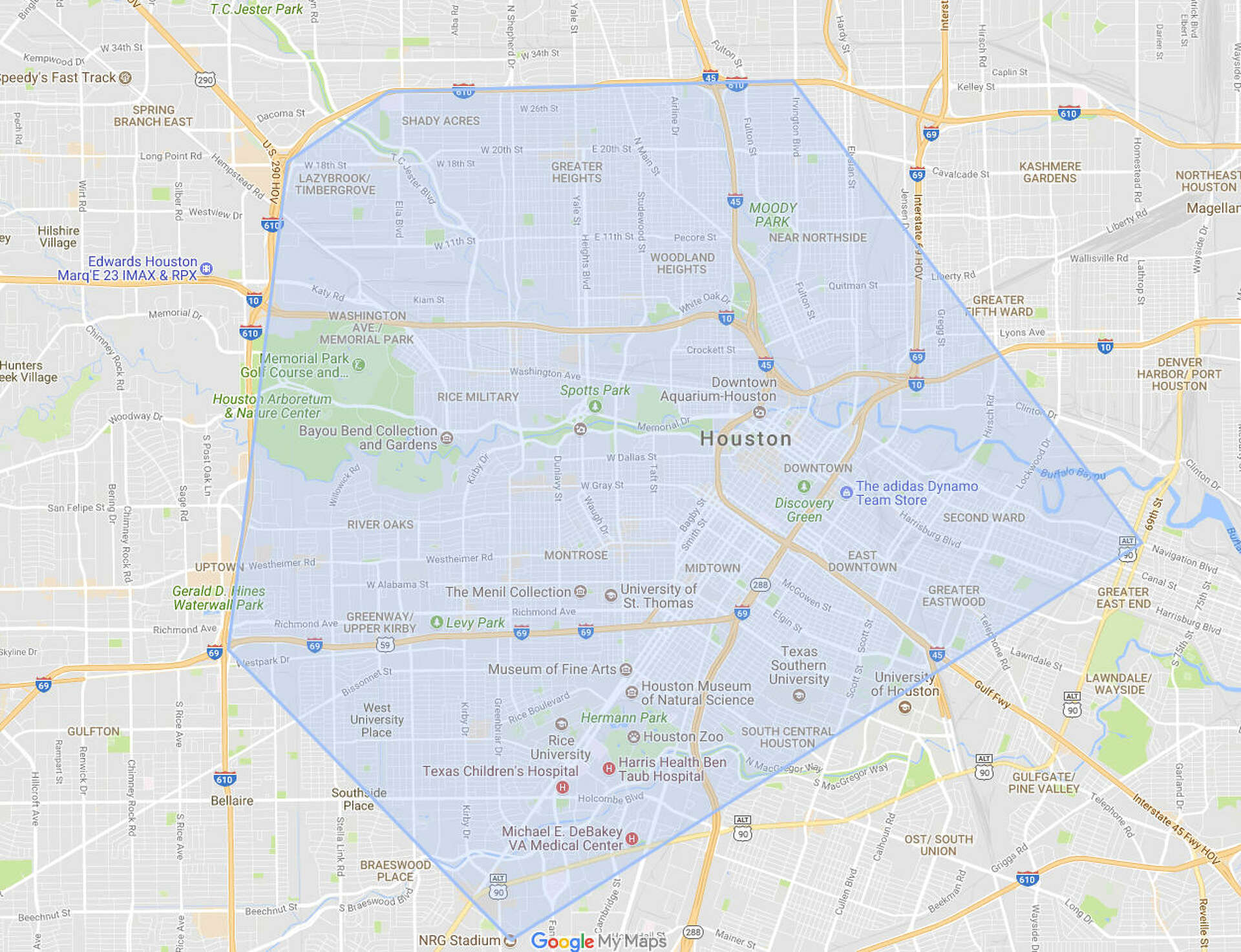 Where does 'Houston' begin and end?