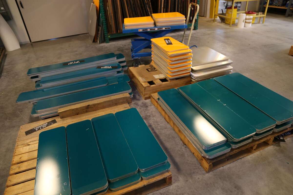 Inside the City of Houston's street sign making shop