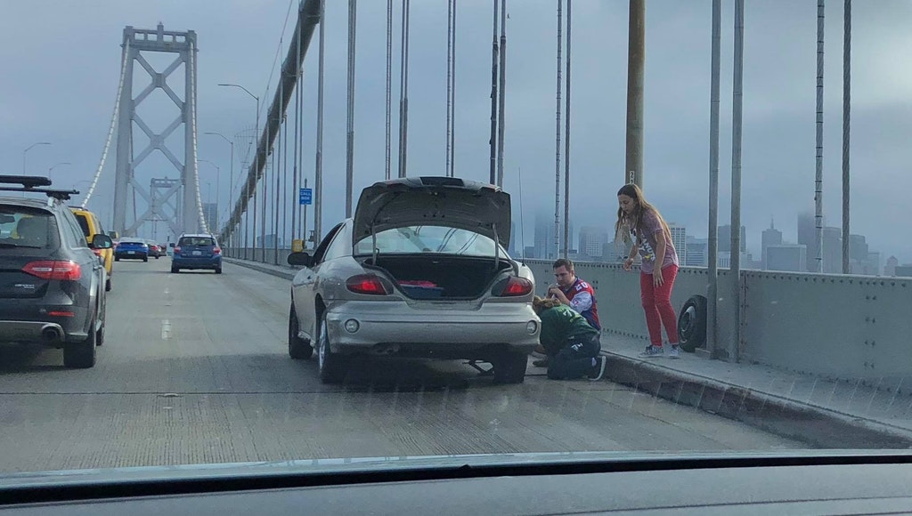 Car trouble on the Bay Bridge? Don't be this guy
