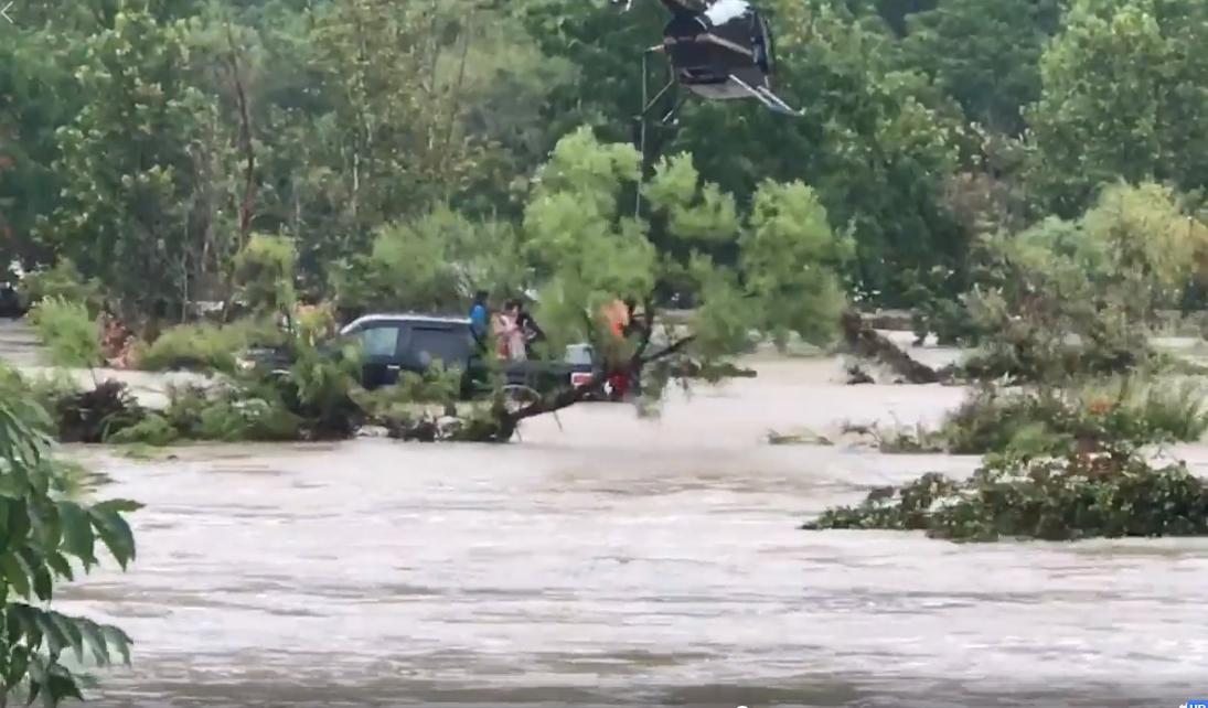 NWS shares video of raging Nueces River in Uvalde County. Helicopter ...