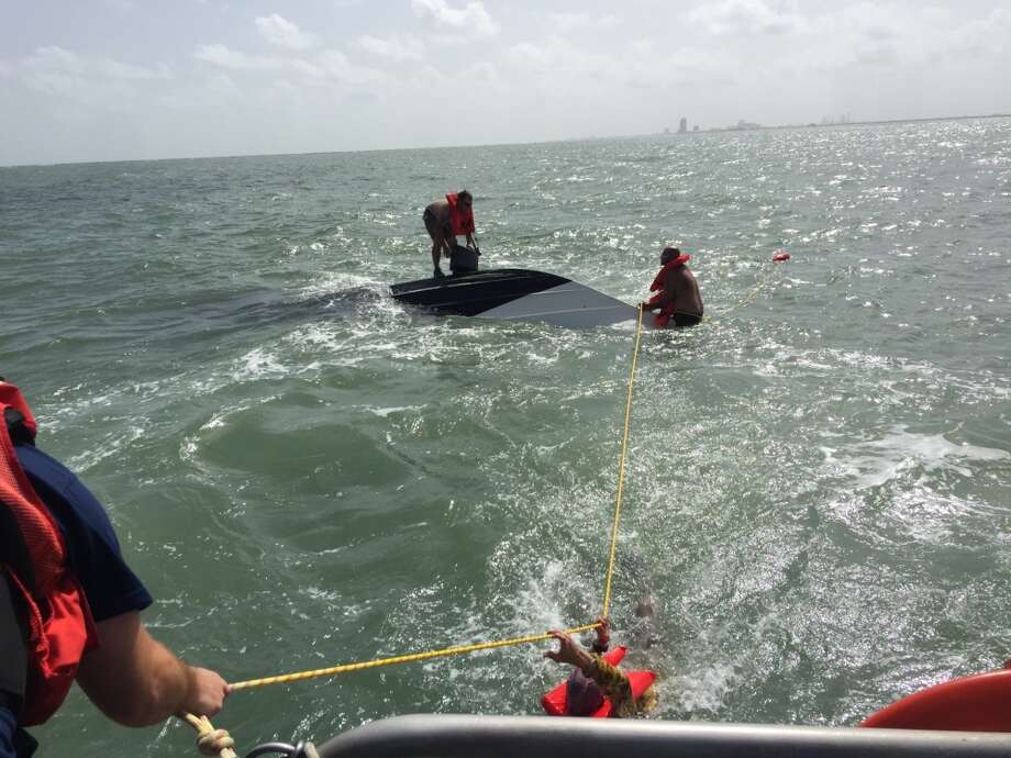 Coast Guard rescues trio after boat capsized near Galveston - Houston ...