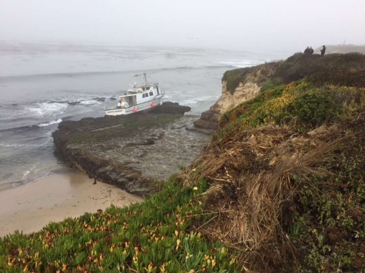 Shipwreck remnants stuck near popular Santa Cruz beach