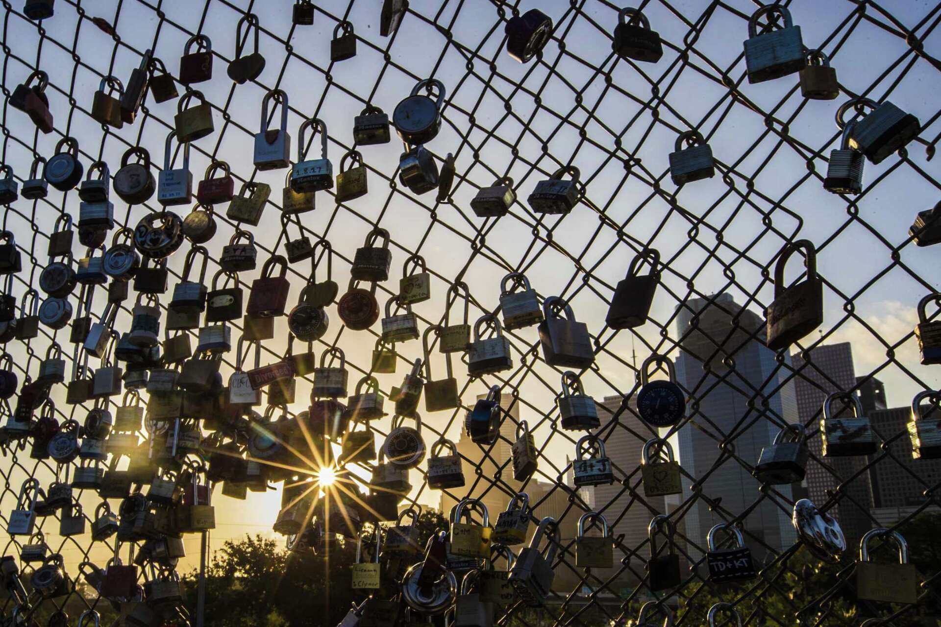 Love locks were a nuisance in Paris, but in Houston they’re a sweet touch