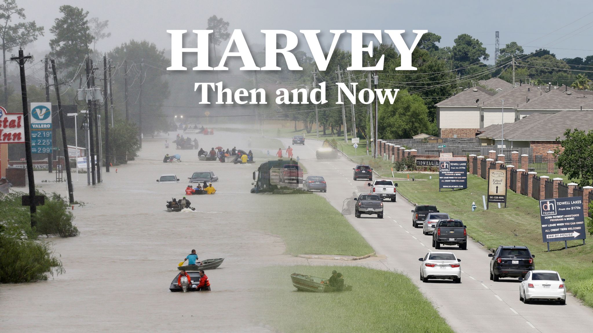 Dramatic then and now photos show how Hurricane Harvey devastated ...