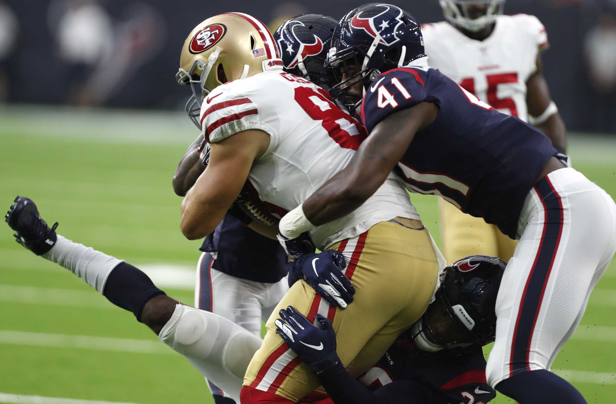 Texans' J.J. Watt praises teammates Zach Cunningham, Angelo Blackson