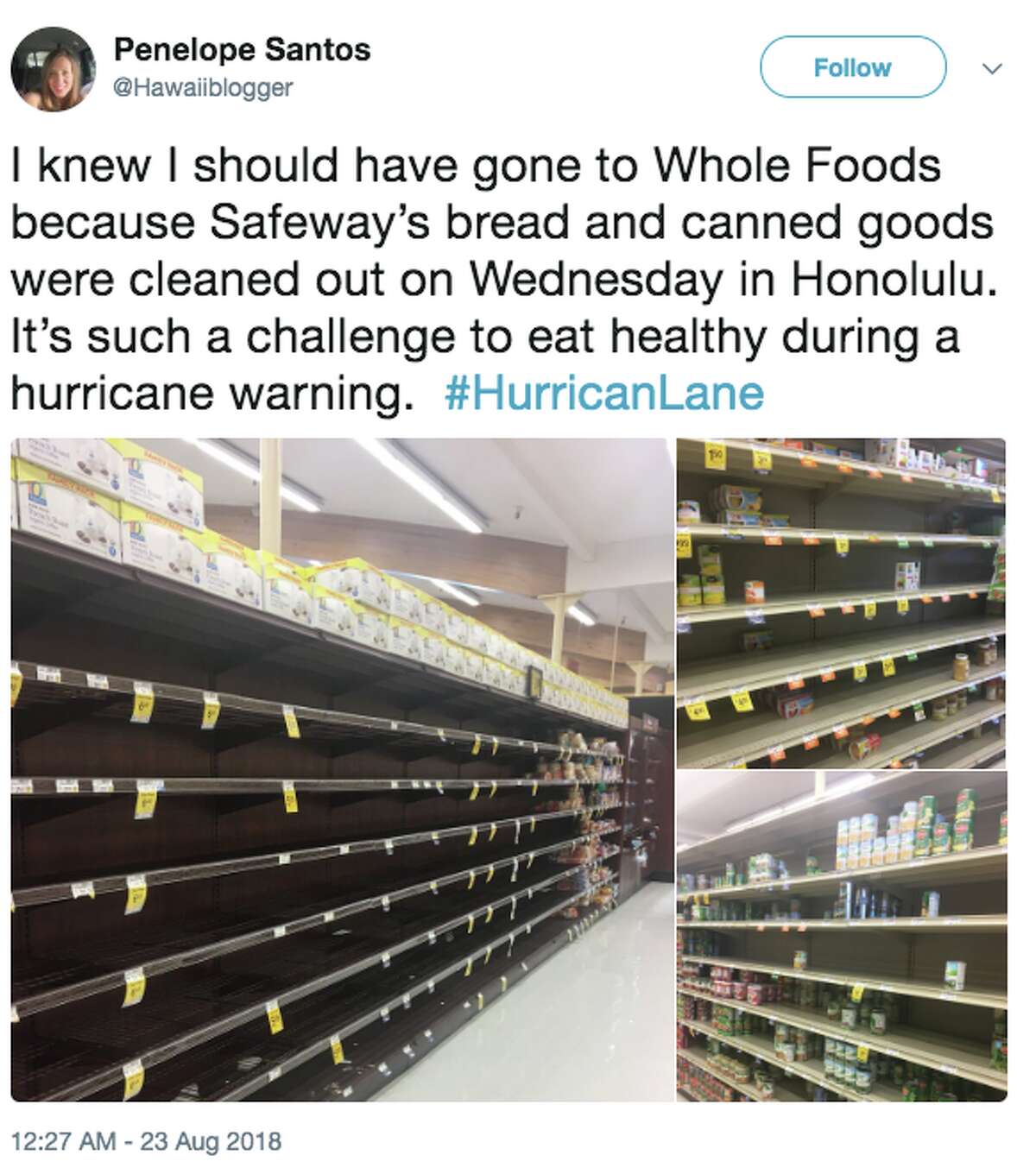 Hawaii residents post images of grocery store shelves stripped bare as ...