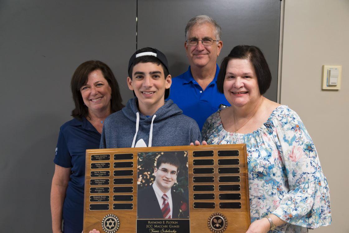 2018 Raymond E. Plotkin Maccabi Tennis Scholarship awarded to Benjamin ...