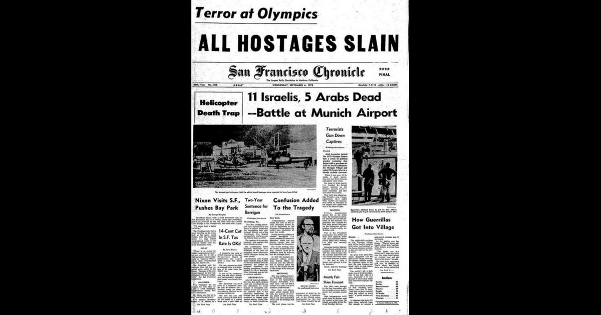 Chronicle Covers: A view of the Munich Olympics massacre