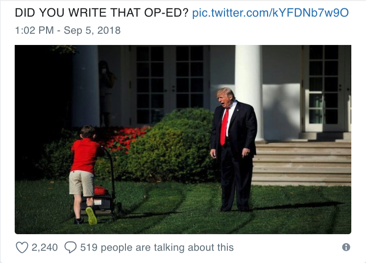 Anonymous op-ed by Trump Administration staffer unleashes a flood of ...