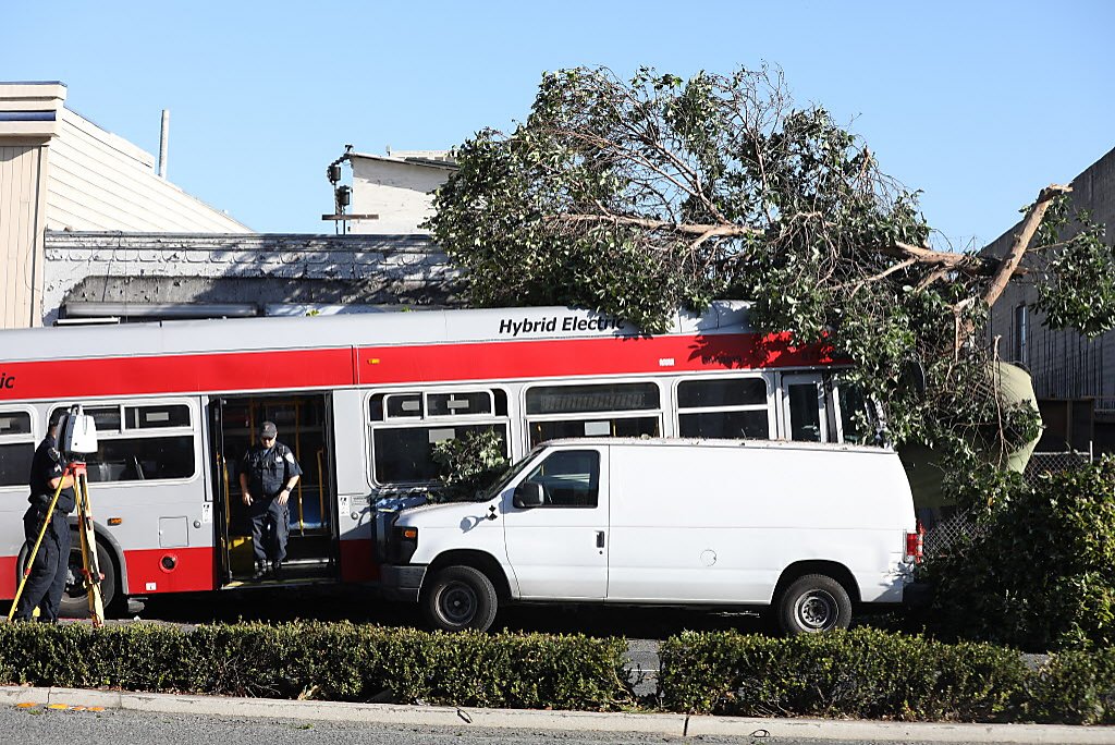 'I was in shock': Watch the moment a Muni bus plows into a building on ...