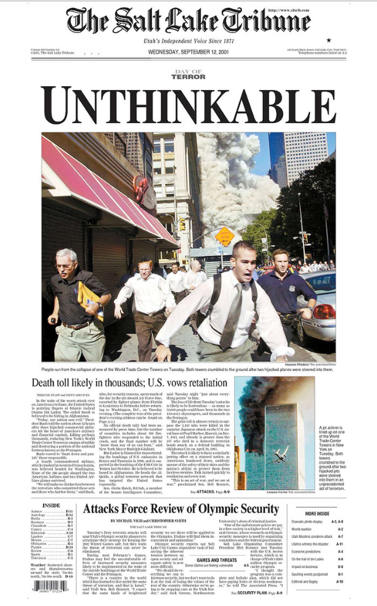 Photos: Newspaper front pages show day after 9/11 terror attack