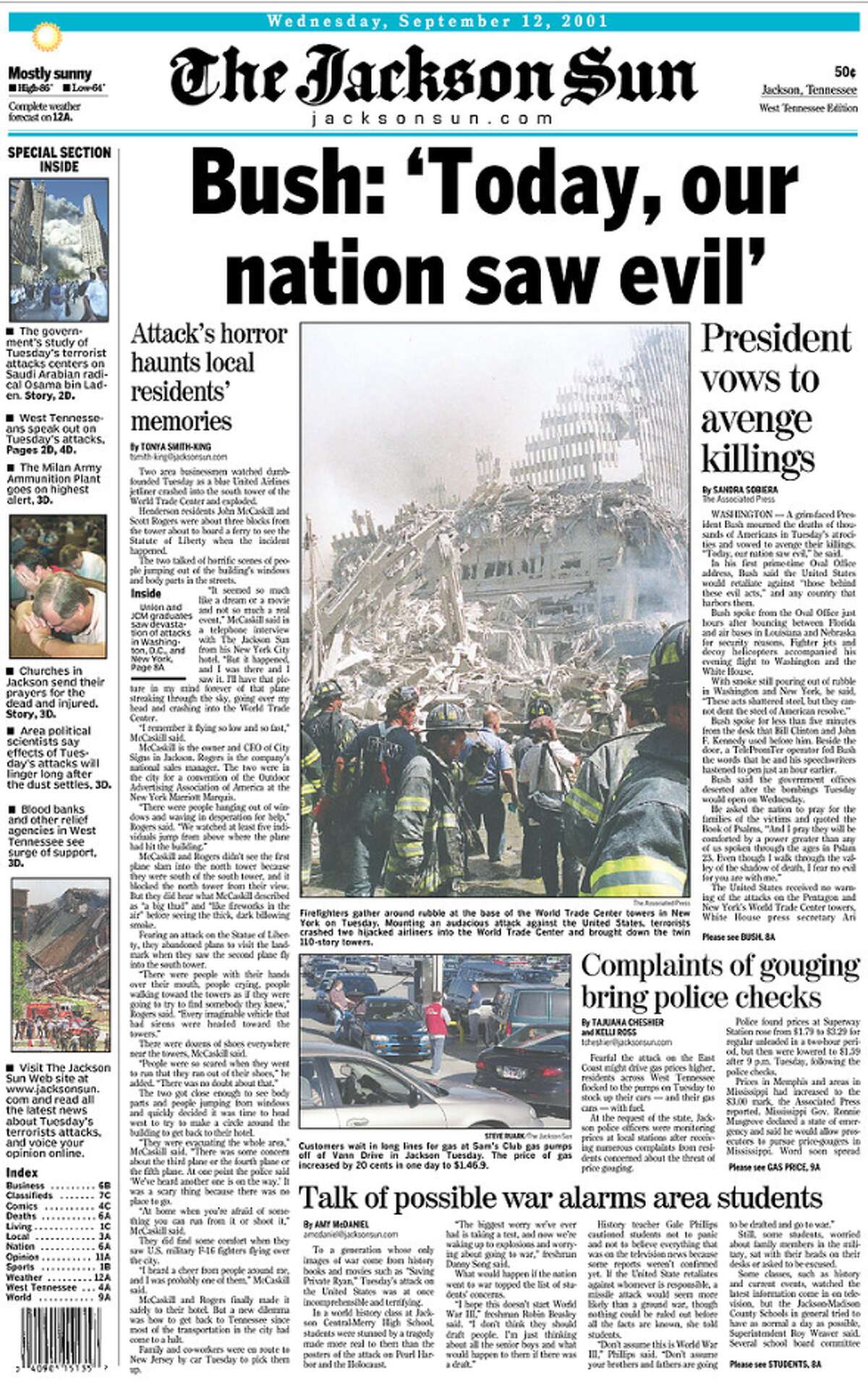 Photos: Newspaper front pages show day after 9/11 terror attack