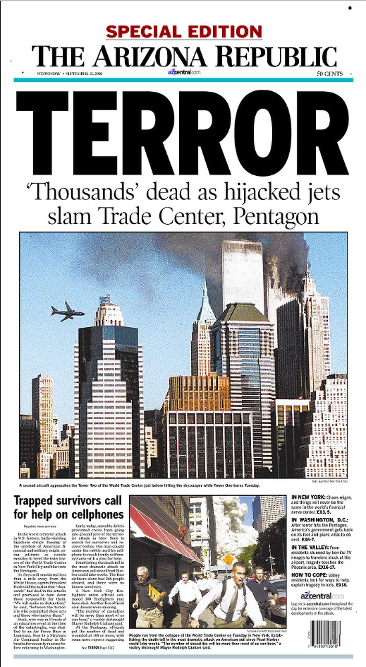 Photos: Newspaper front pages show day after 9/11 terror attack