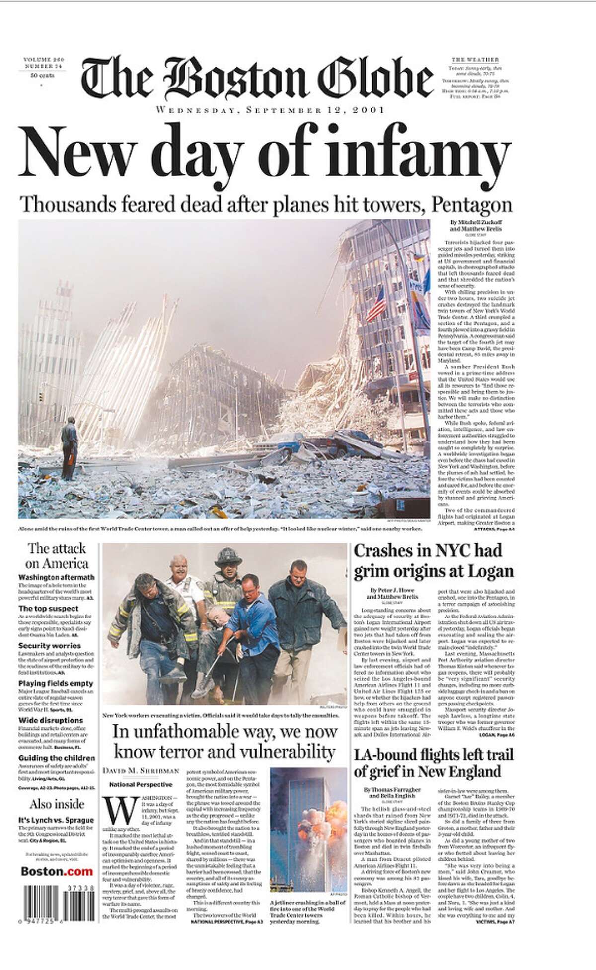 Photos: Newspaper front pages show day after 9/11 terror attack