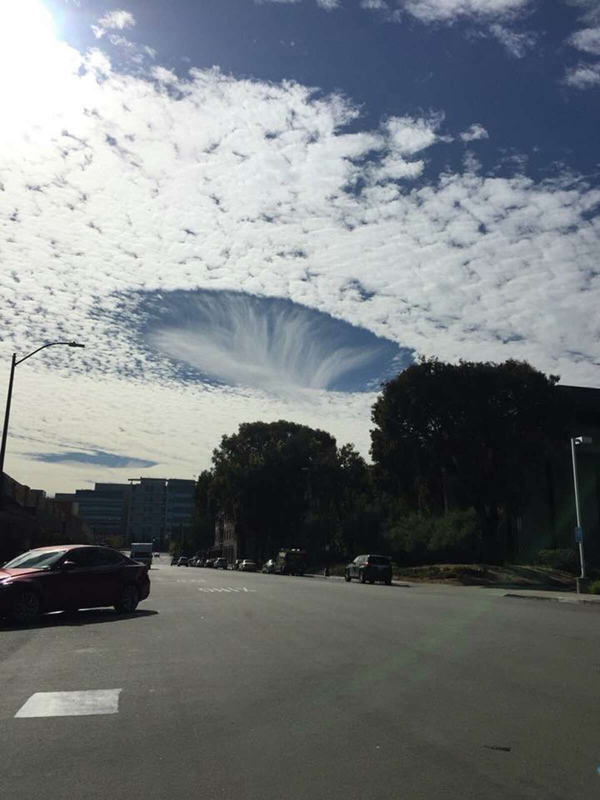 Amazing 'hole punch' phenomenon spotted in clouds over Bay Area