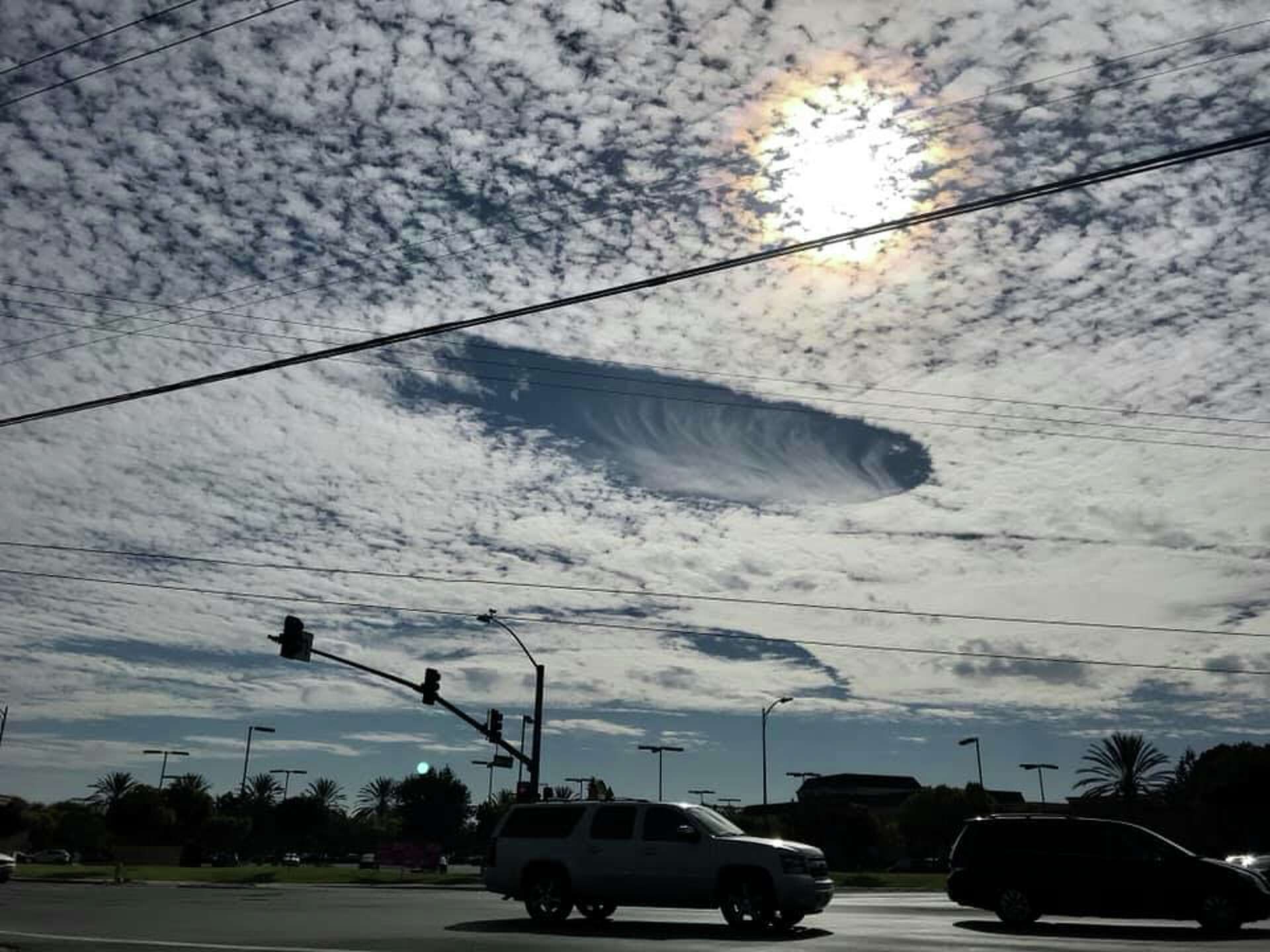 Amazing 'hole punch' phenomenon spotted in clouds over Bay Area