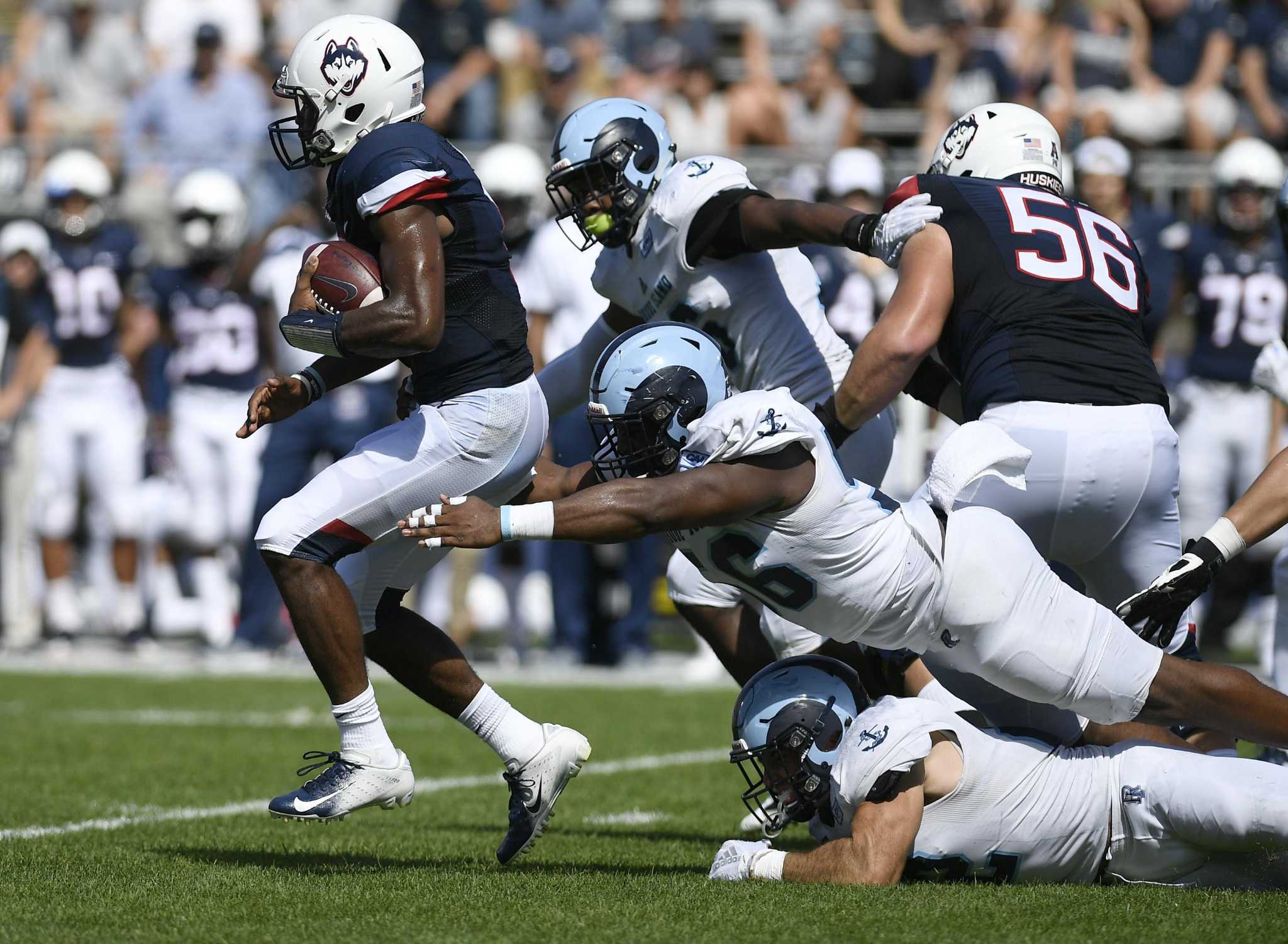 UConn escapes with first win after late defensive stand