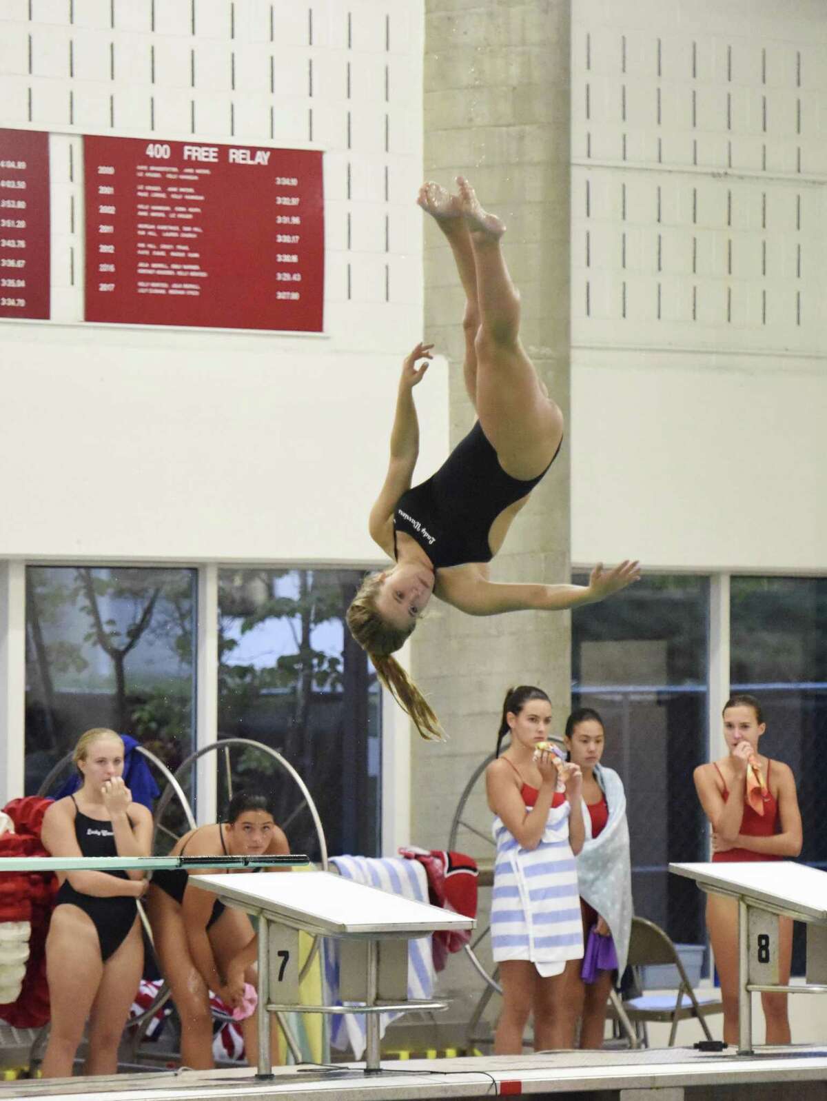 Greenwich girls swimming team edges Wilton