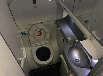 Airplane toilet seats: Up or down?