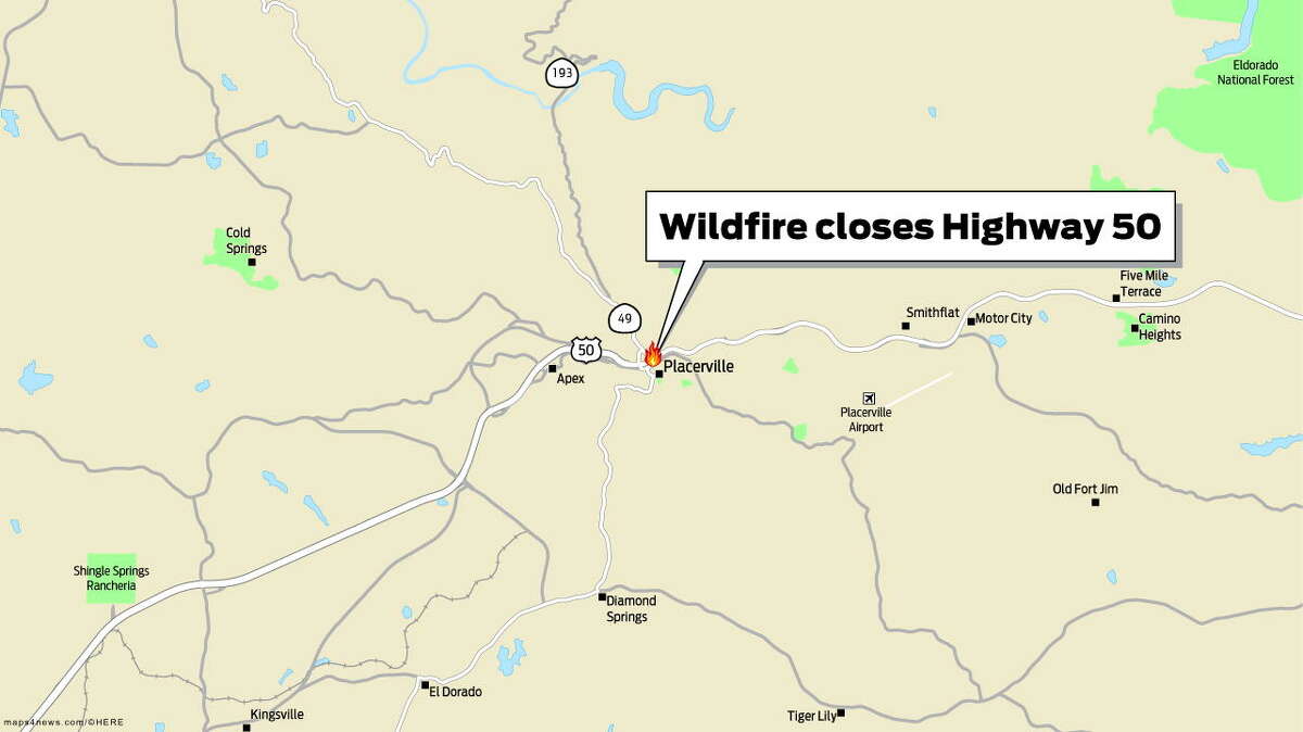 Wildfire near Placerville jumps Highway 50, prompts evacuations