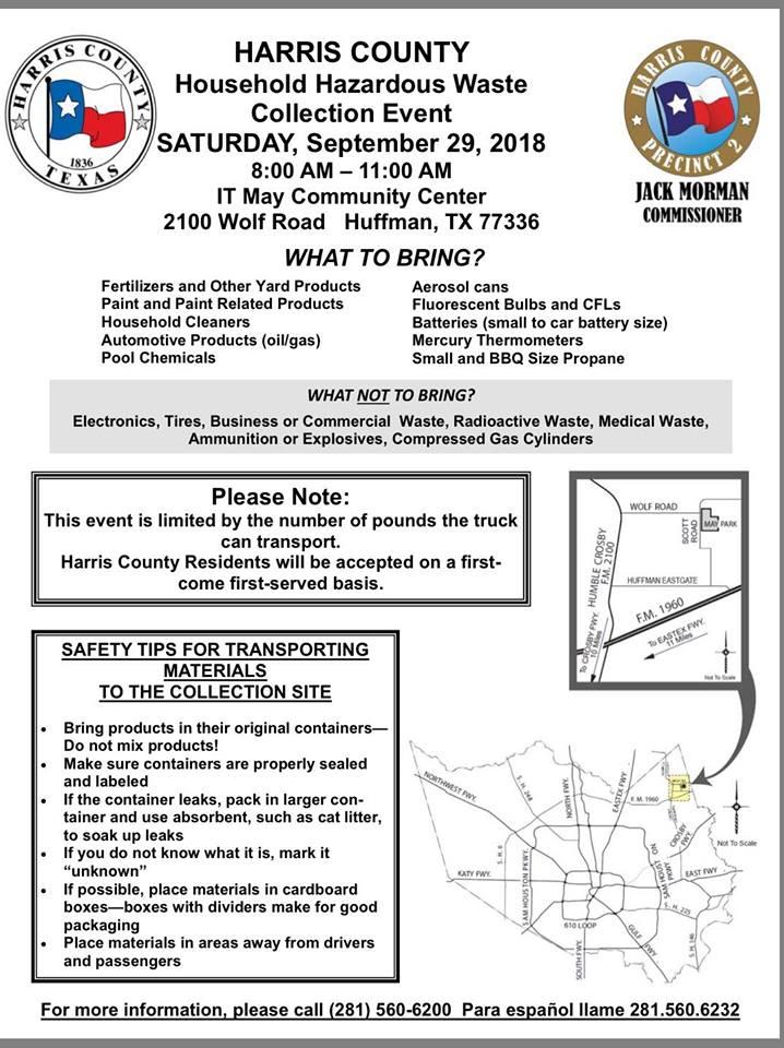 Hazardous waste collection set for Saturday at May Community Center