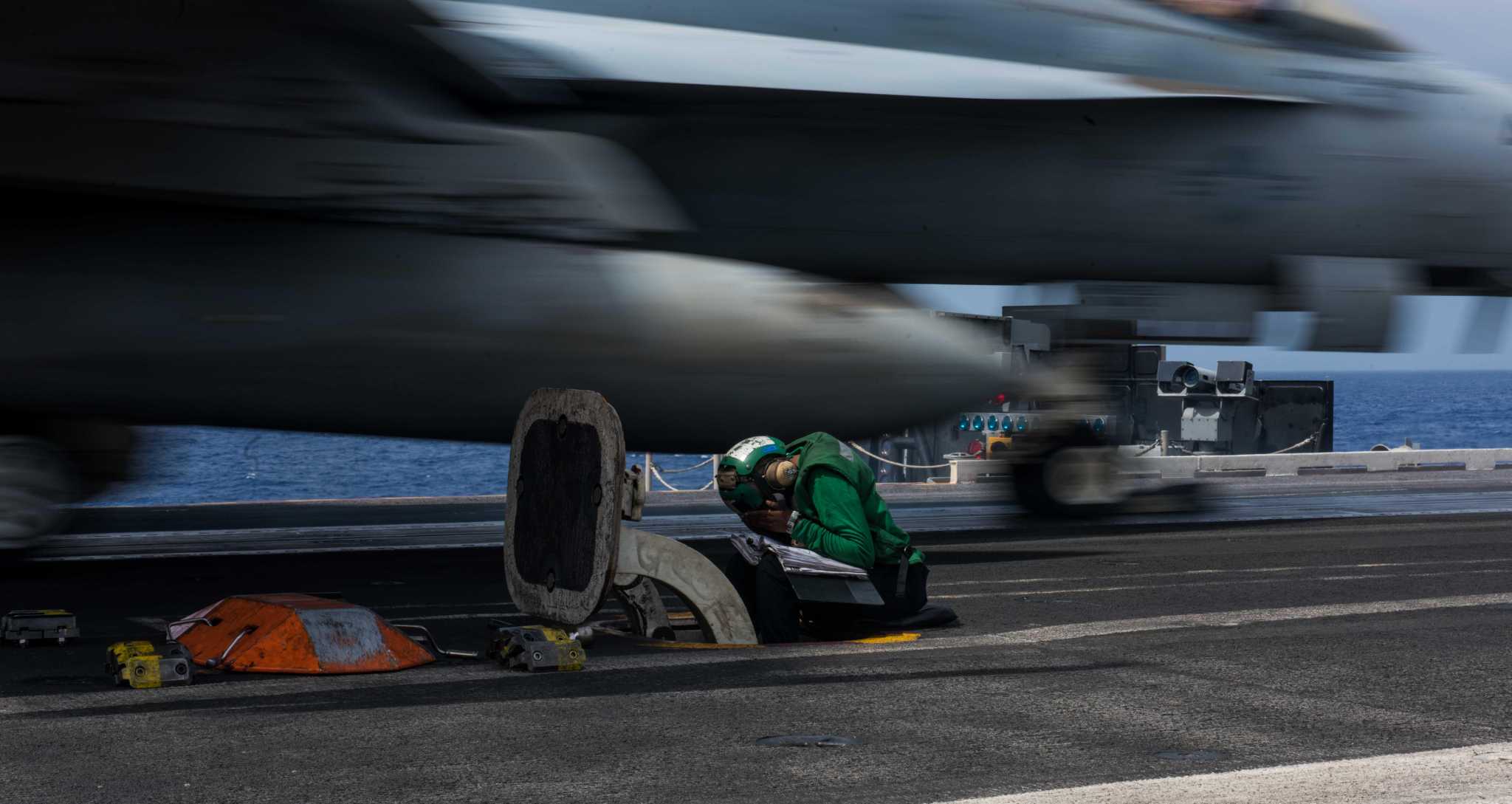 Airman Kiara Webb aboard the USS Ronald Reagan