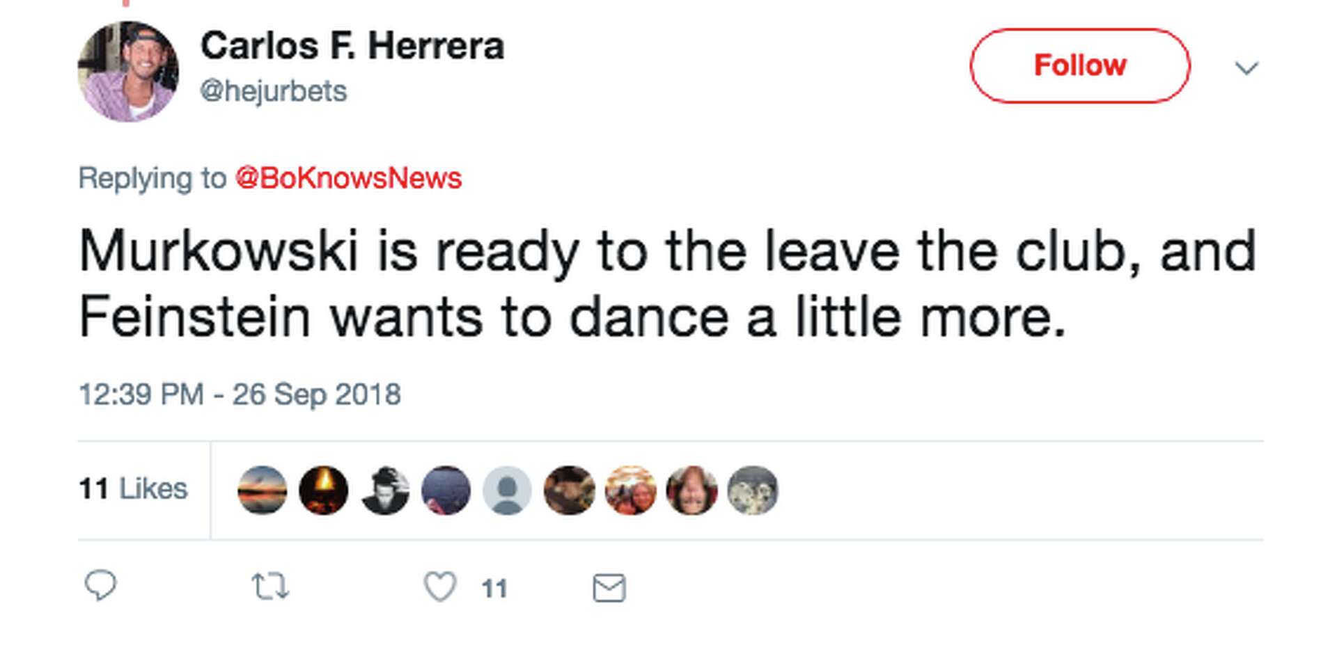 People wonder what Dianne Feinstein and Lisa Murkowski are whispering ...