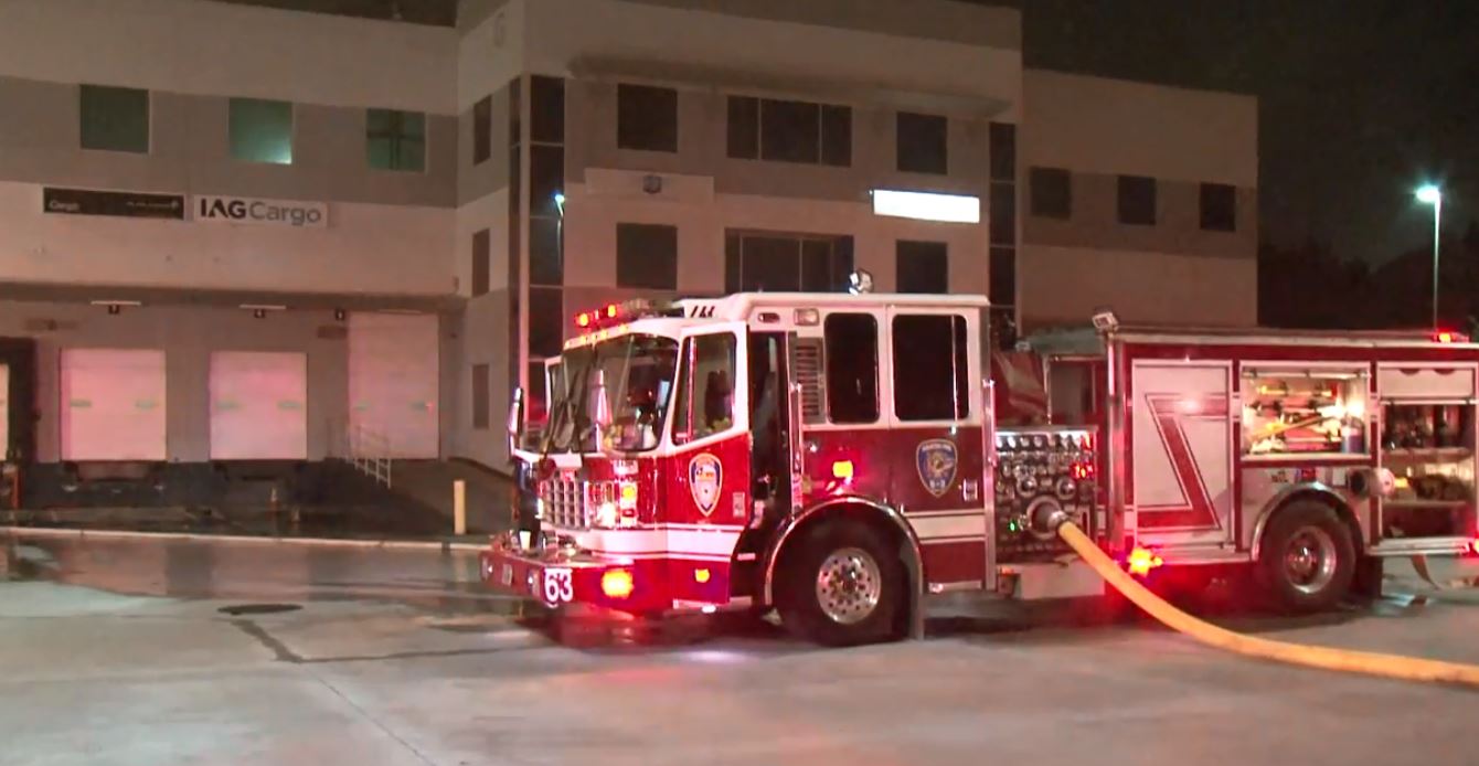 Tires burn in fire at warehouse near Bush Airport