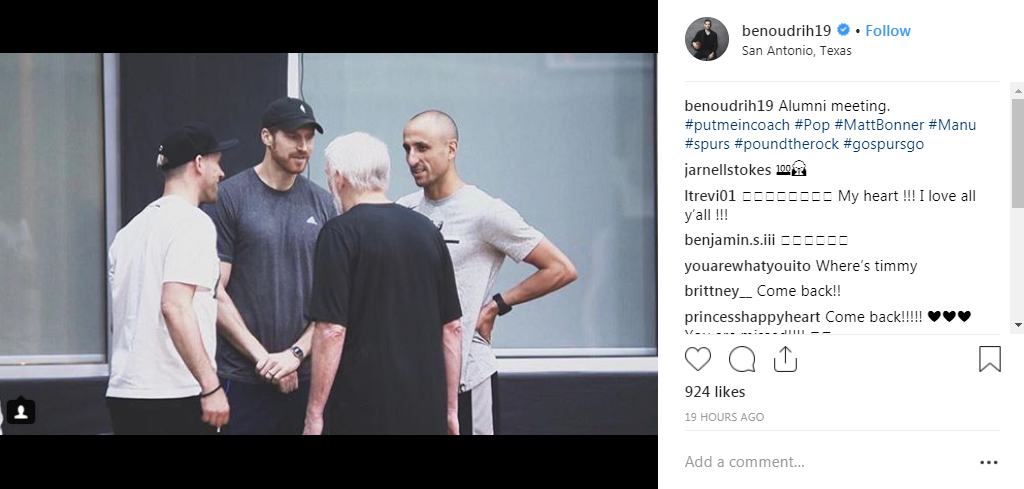 Manu Ginobili, Matt Bonner and Beno Udrih had a Spurs 'alumni meeting ...