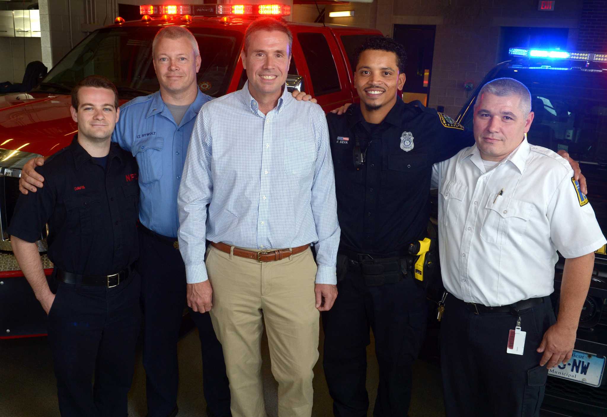 Norwalk man visits first responders who saved him with CPR