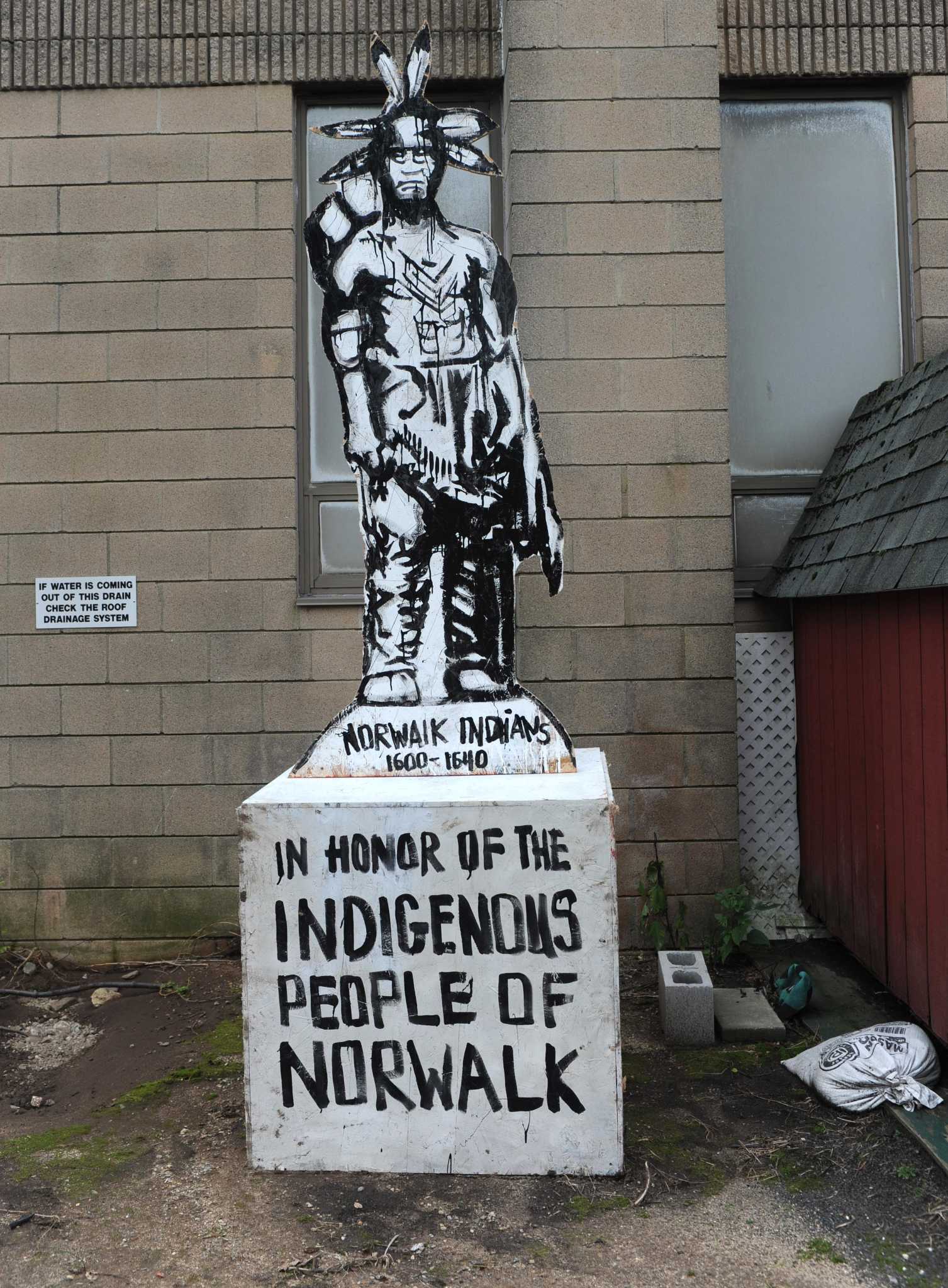 Mystery monument of Native American appears in Norwalk