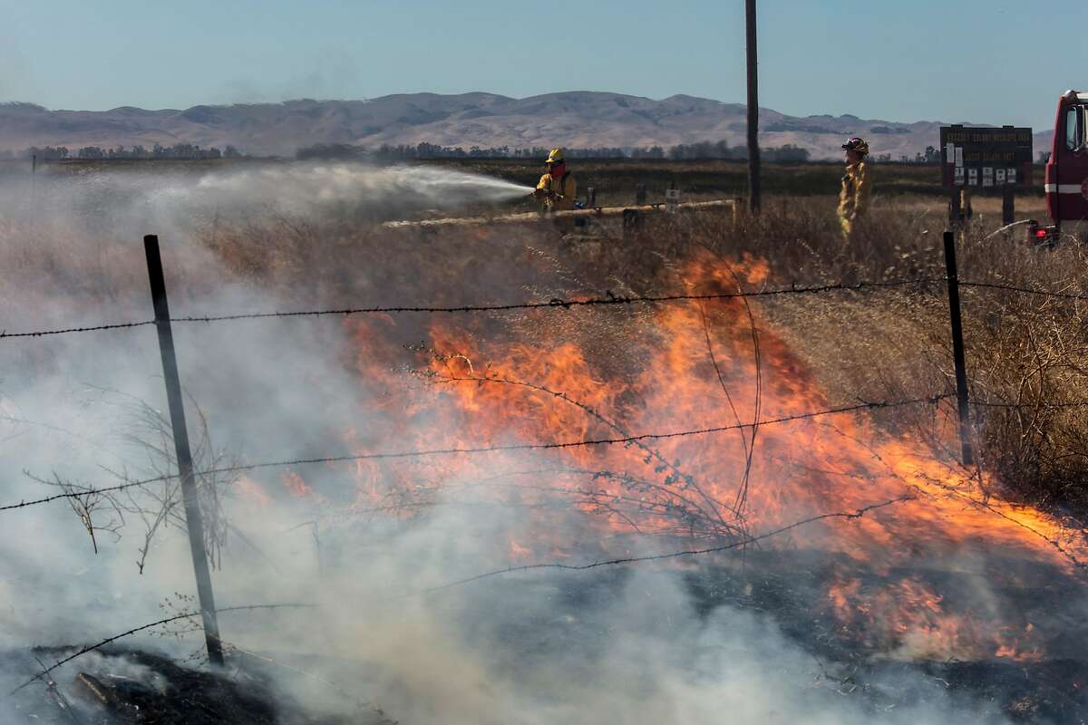 Blaze in Solano County sends clouds of smoke south on busy day of fires