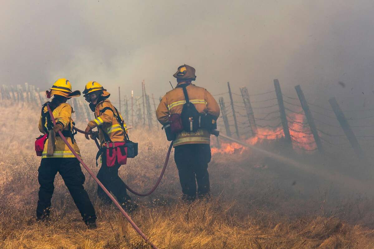 Blaze in Solano County sends clouds of smoke south on busy day of fires