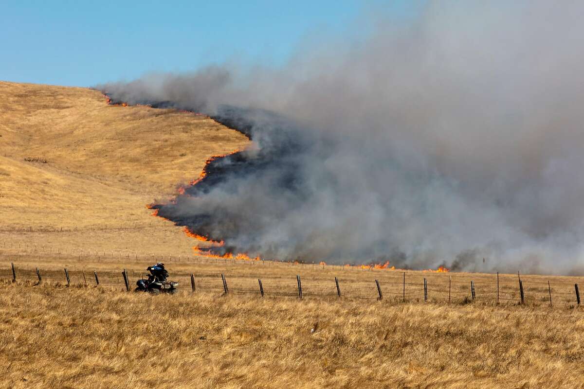 Blaze in Solano County sends clouds of smoke south on busy day of fires