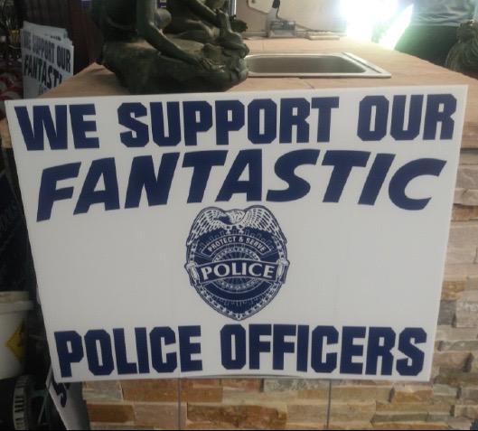 Who’d steal a sign that supports local cops?