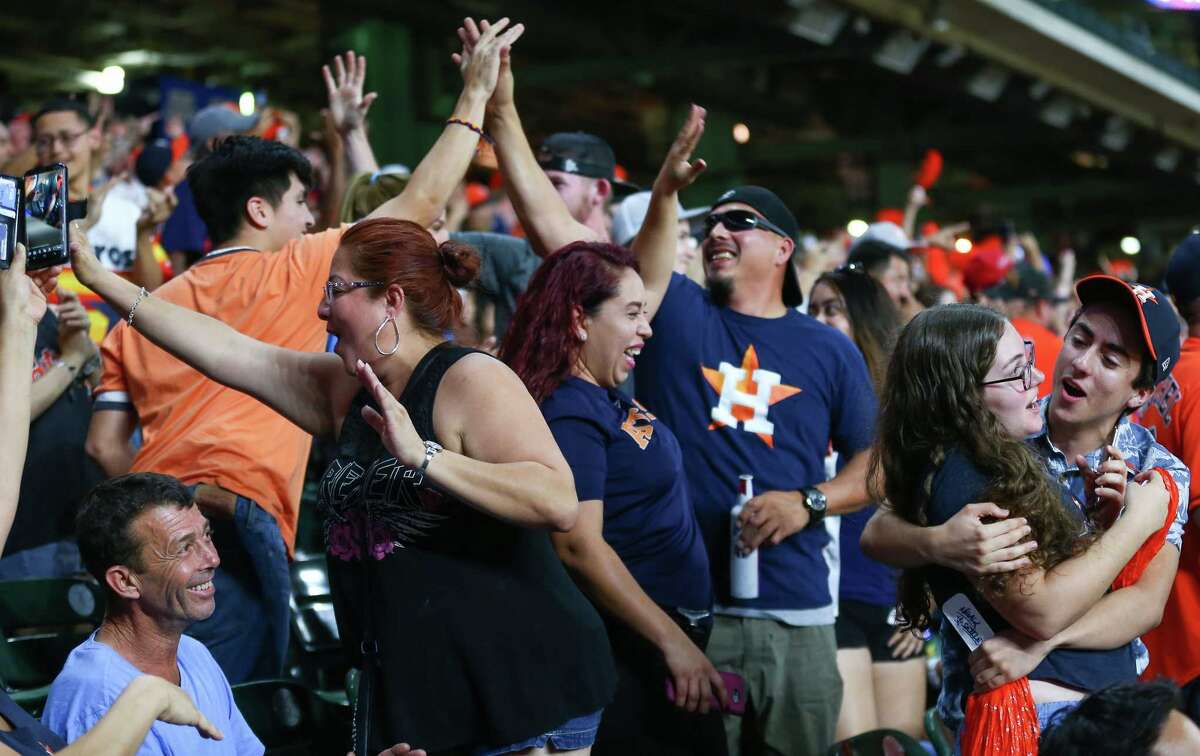 Astros fans party at Minute Maid Park for Game 1 of the ALCS