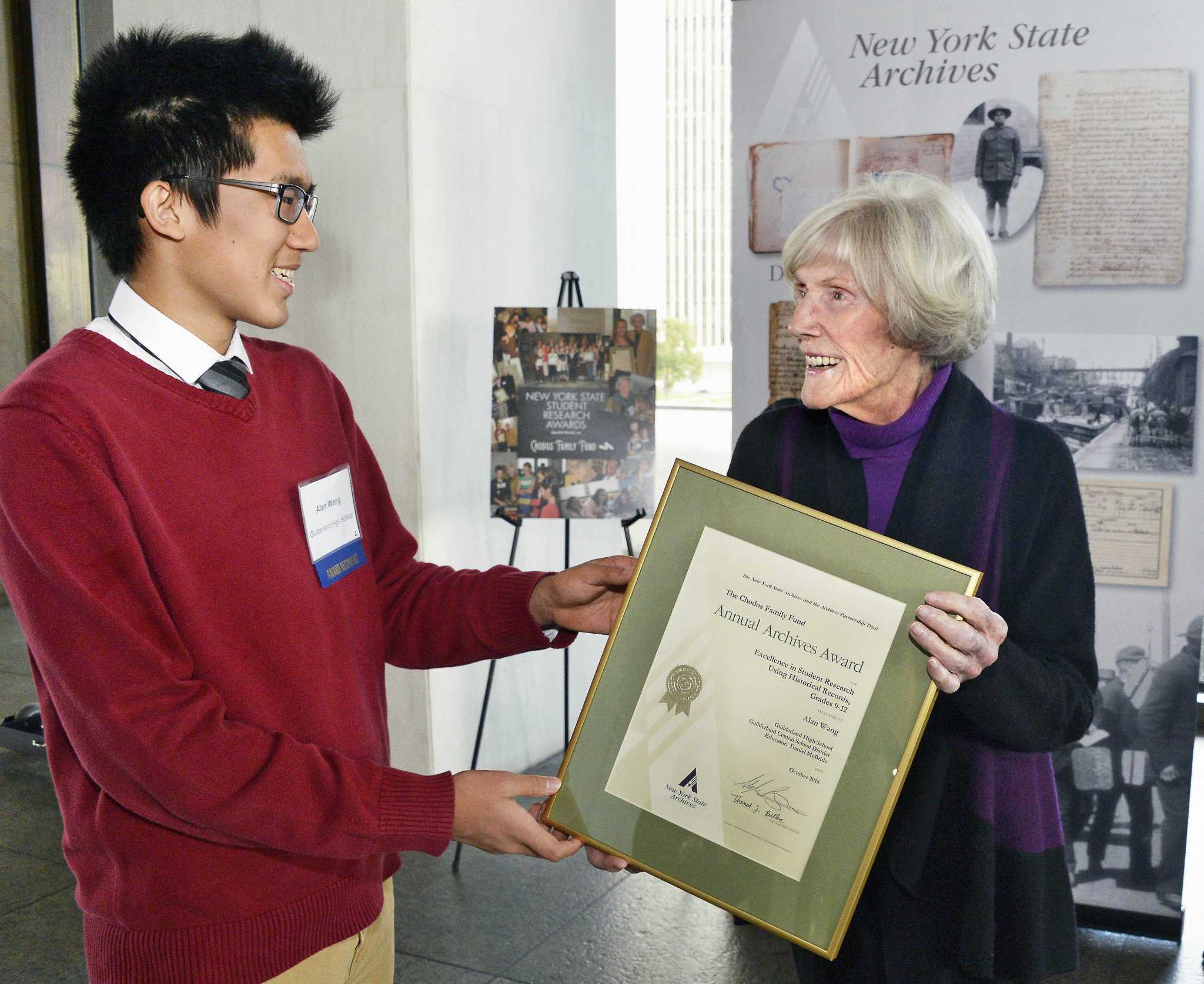 Student earns State Archives award