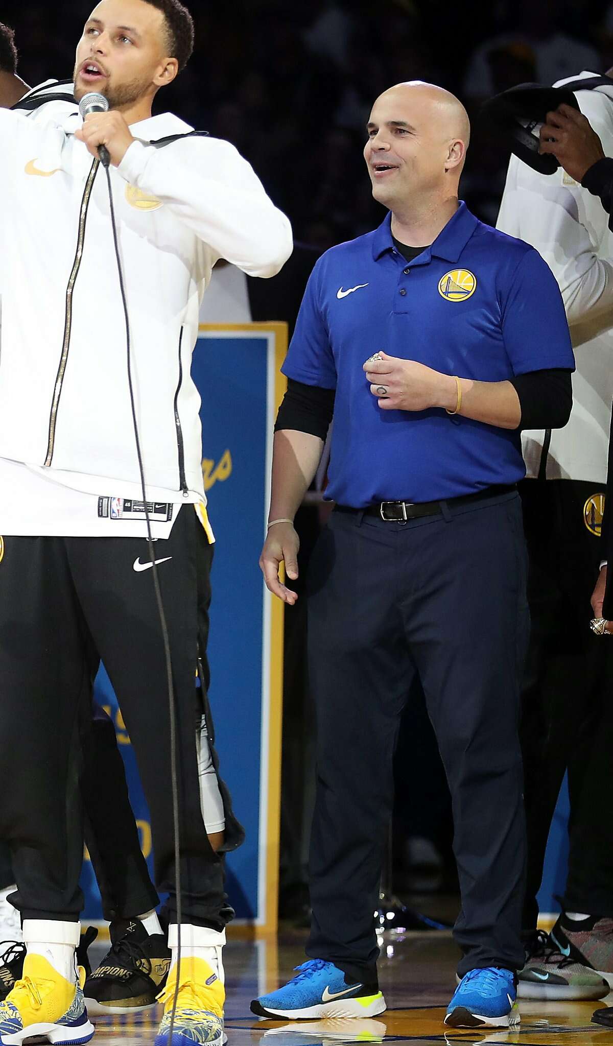 Warriors make sure spotlight shines on longtime employee