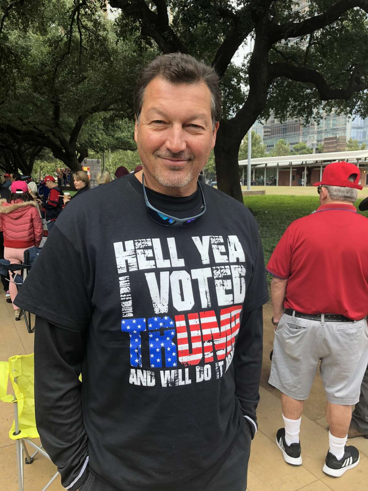 Trump supporters poke fun at liberals with conservative gear at Houston ...