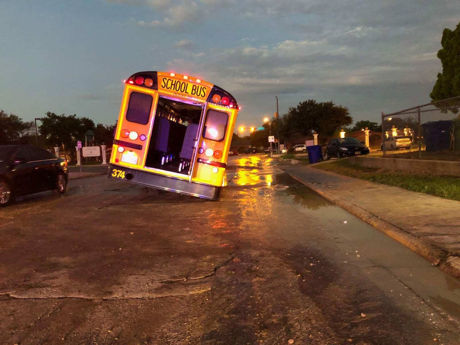 Major street closure reported after Laredo school bus becomes partially ...