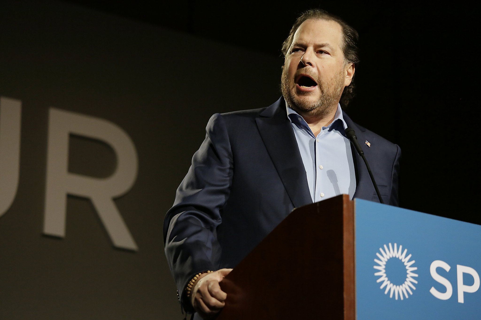 Salesforce CEO Benioff still blasts worker productivity