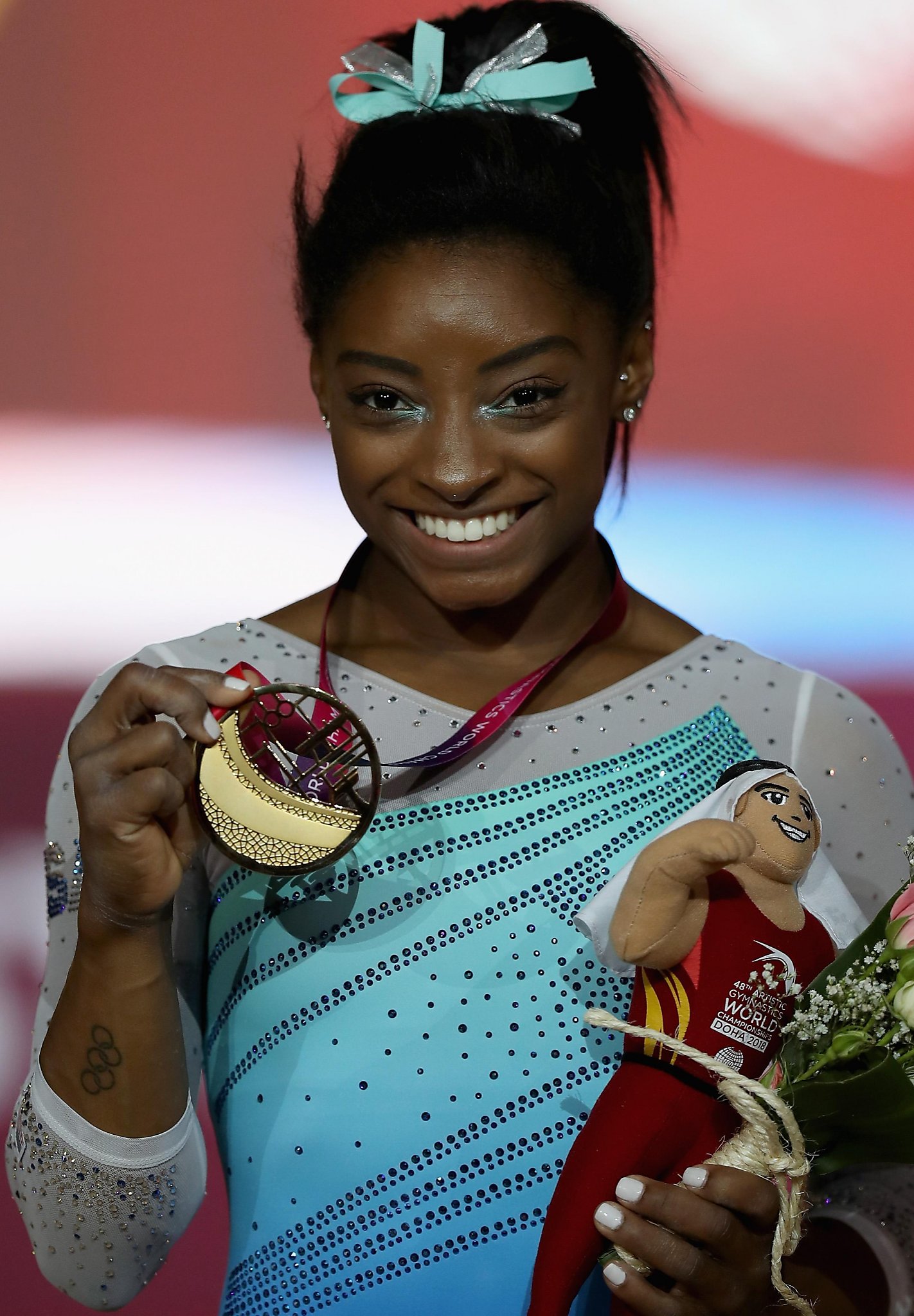 Simone Biles is first to win four all-around titles at worlds